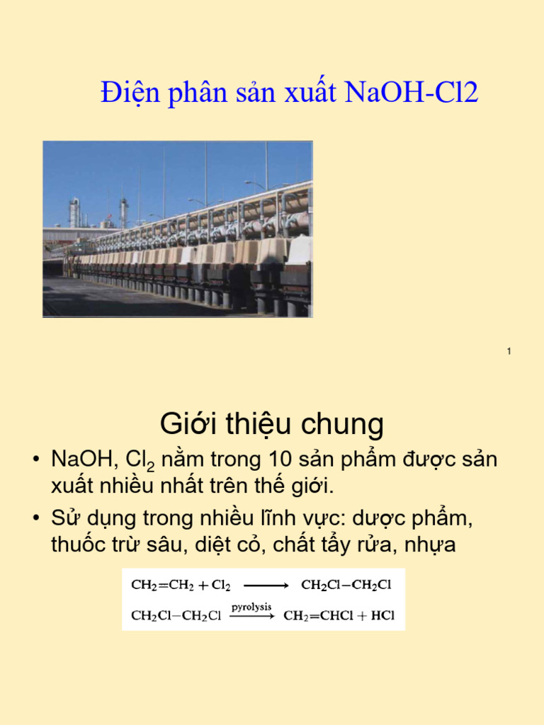 Chuong 4 Dien Phan San Xuat NaOH Cl2 2024 | PDF