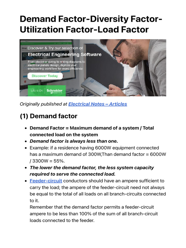 Understanding Demand and Diversity Factors | PDF | Electric Power ...
