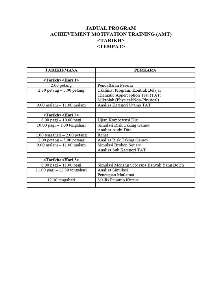 Jadual Program | PDF