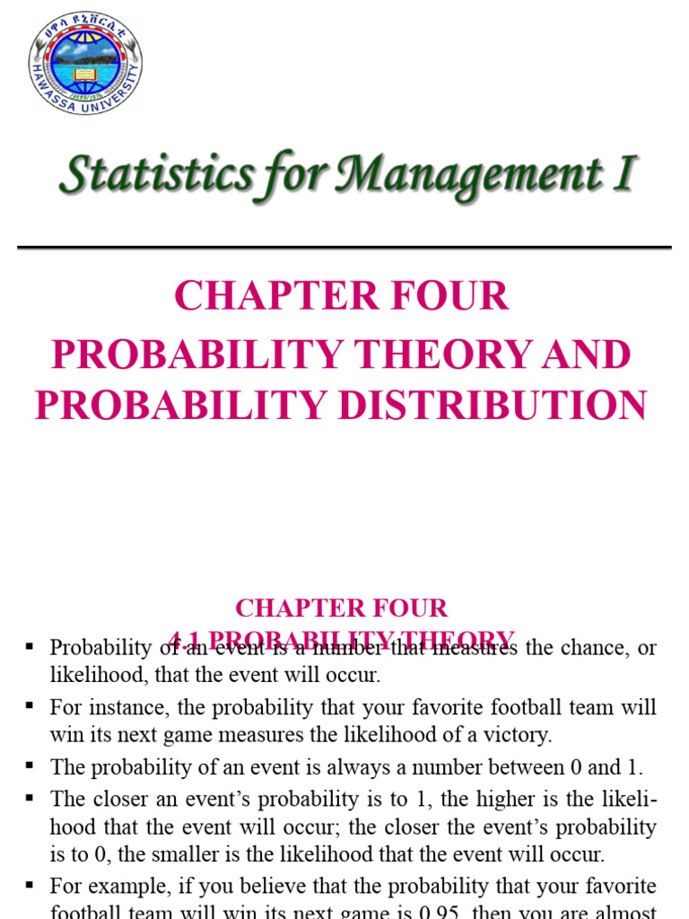 Stat I CH - IV | PDF | Probability Distribution | Random Variable