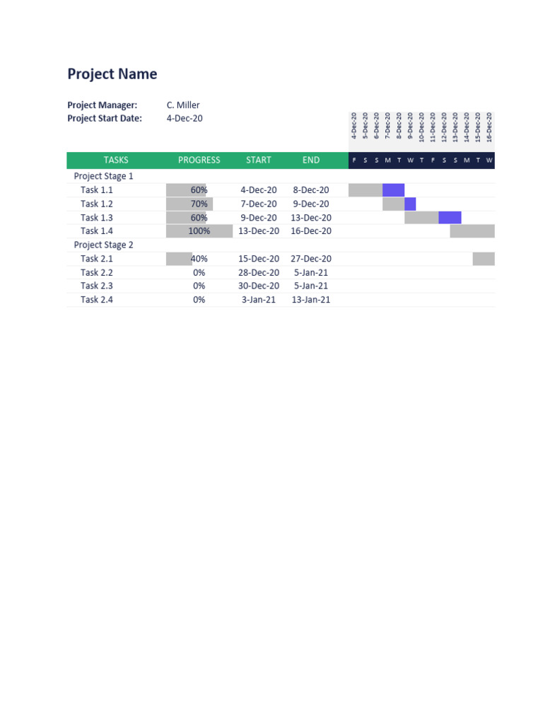 Simple Excel Gantt Chart Copy | PDF | Project Management