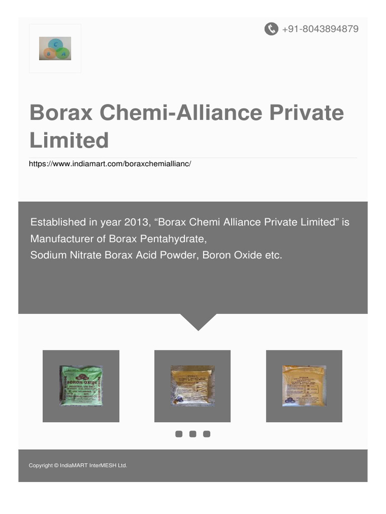 Borax Chemi Alliance Private Limited | PDF