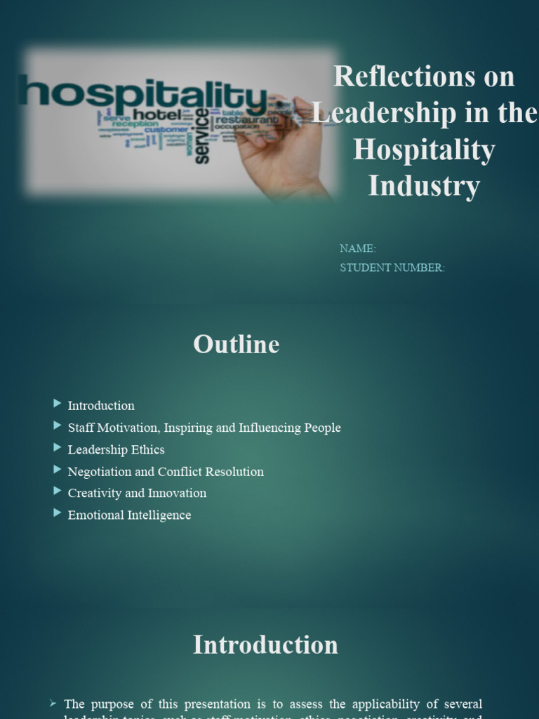 Reflections on Leadership in the Hospitality Industry | PDF ...