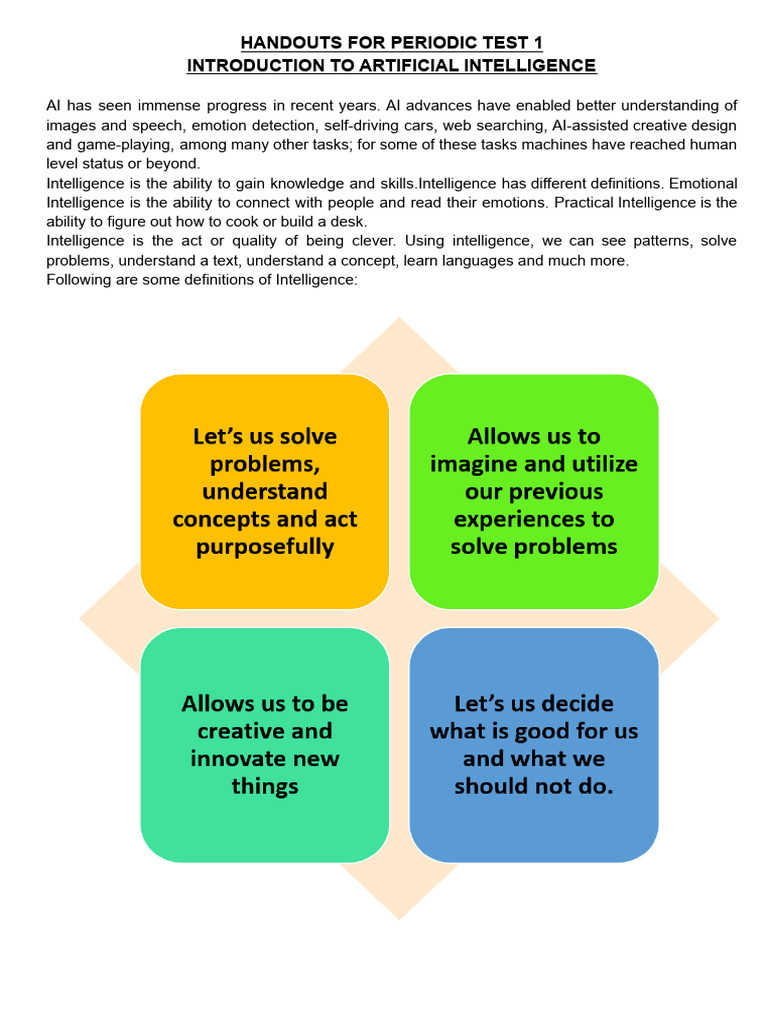 Handouts Ai | PDF | Intelligence | Intelligence (AI) & Semantics