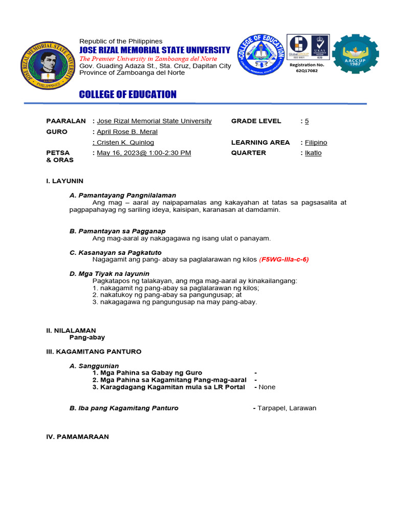 Final LP Filipino | PDF