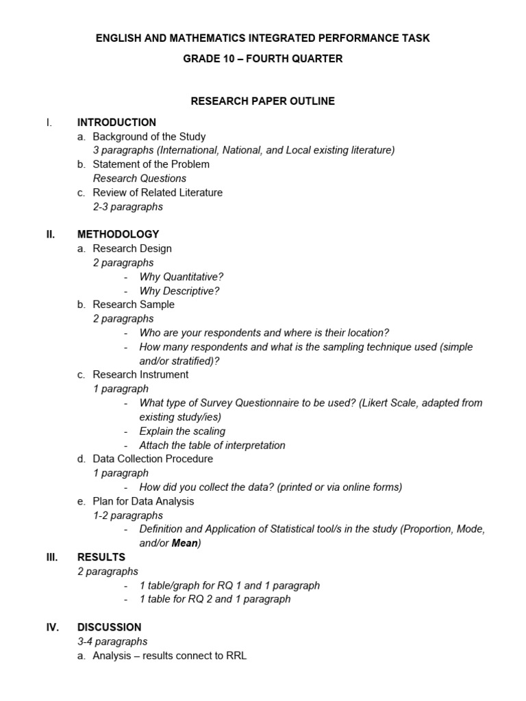 Research Outline Timeline Tasks and Rubrics | PDF | Survey Methodology ...