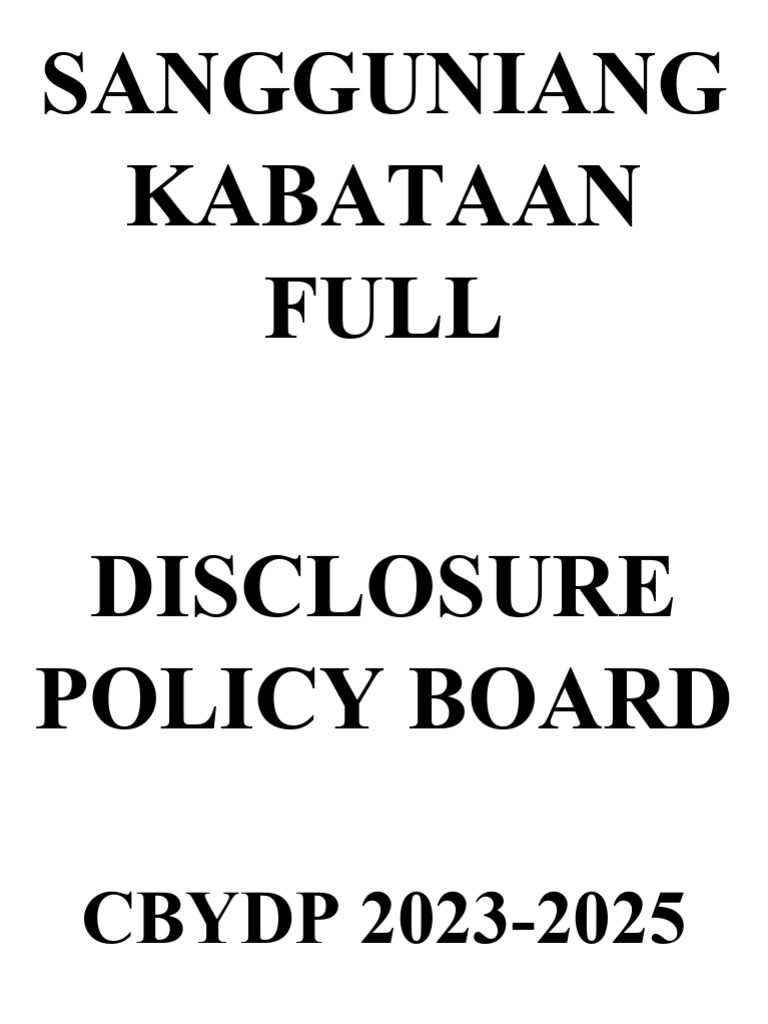 Sangguniang Kabataan Full Disclosure Policy Board | PDF Sangguniang Kabataan Full Disclosure Policy Board | PDF