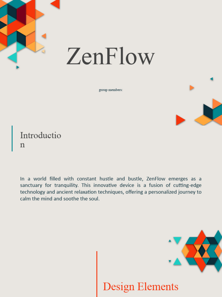Zenflow Presentation Pdf Mindfulness Wearable Technology