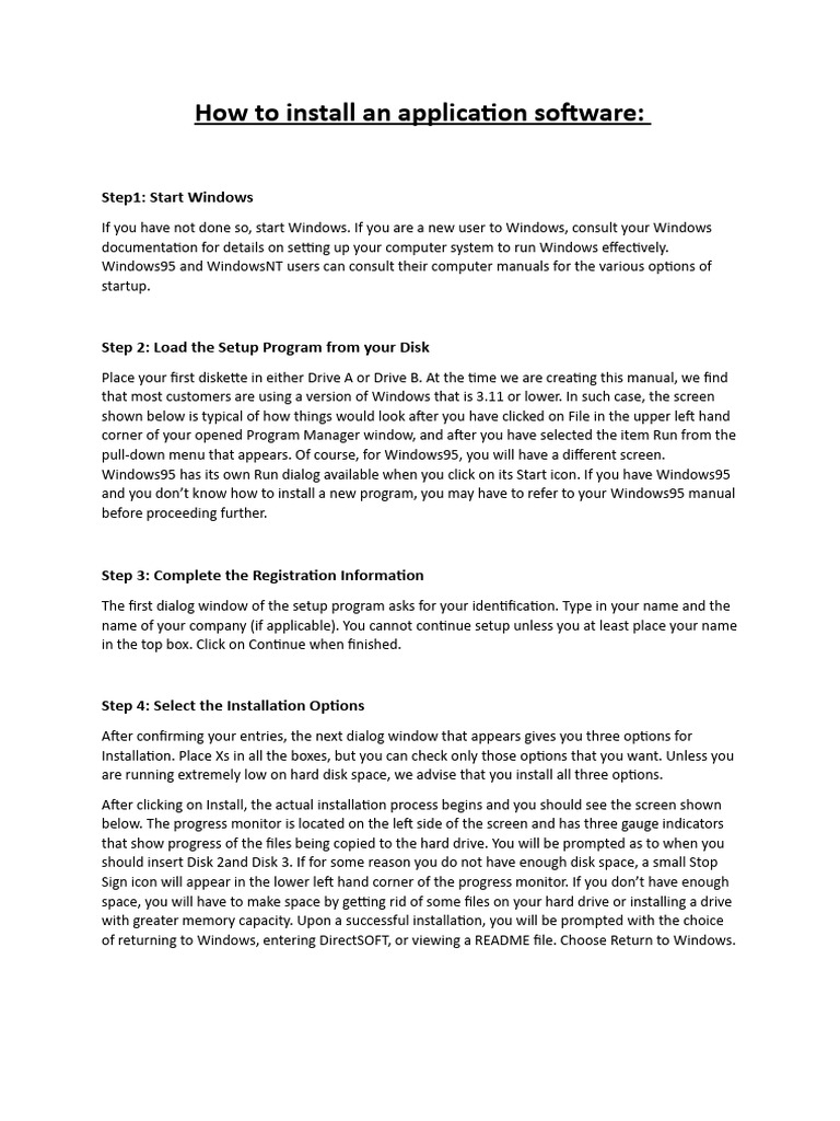 How To Install An Application Software | PDF | Microsoft Windows | Icon ...