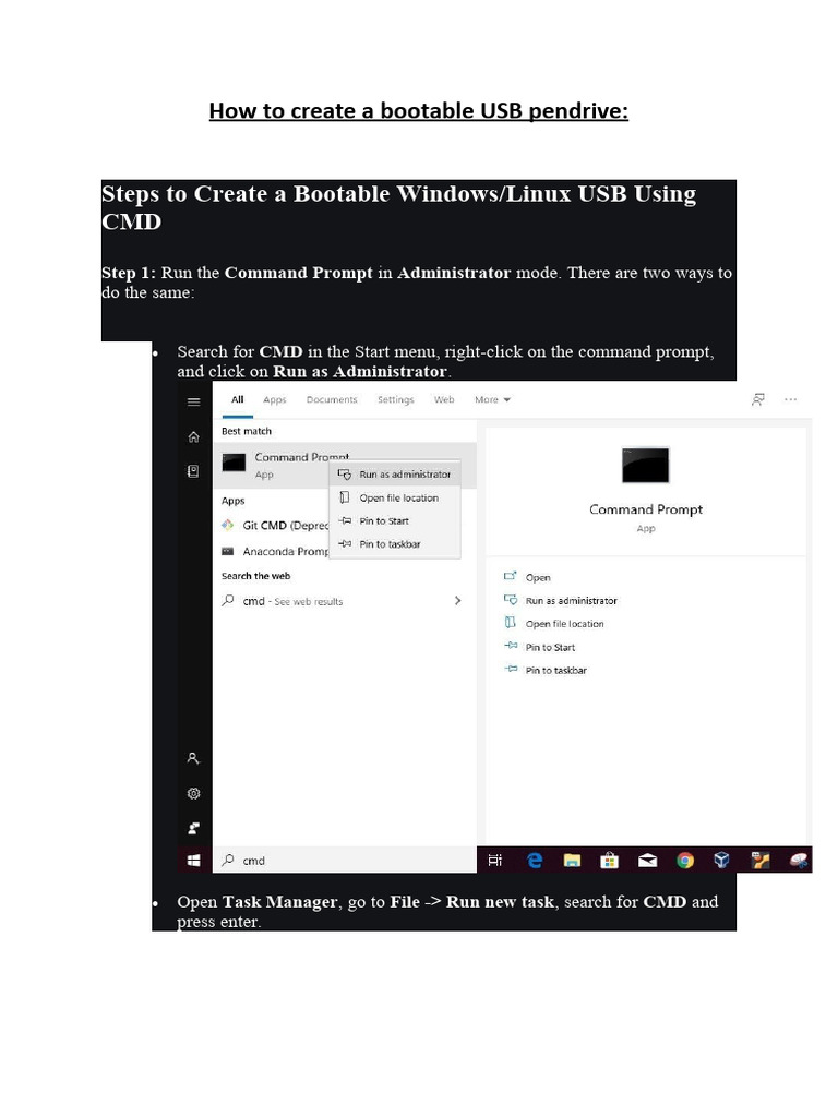 How to Create a Bootable USB Pendrive | PDF | Booting | Usb Flash Drive