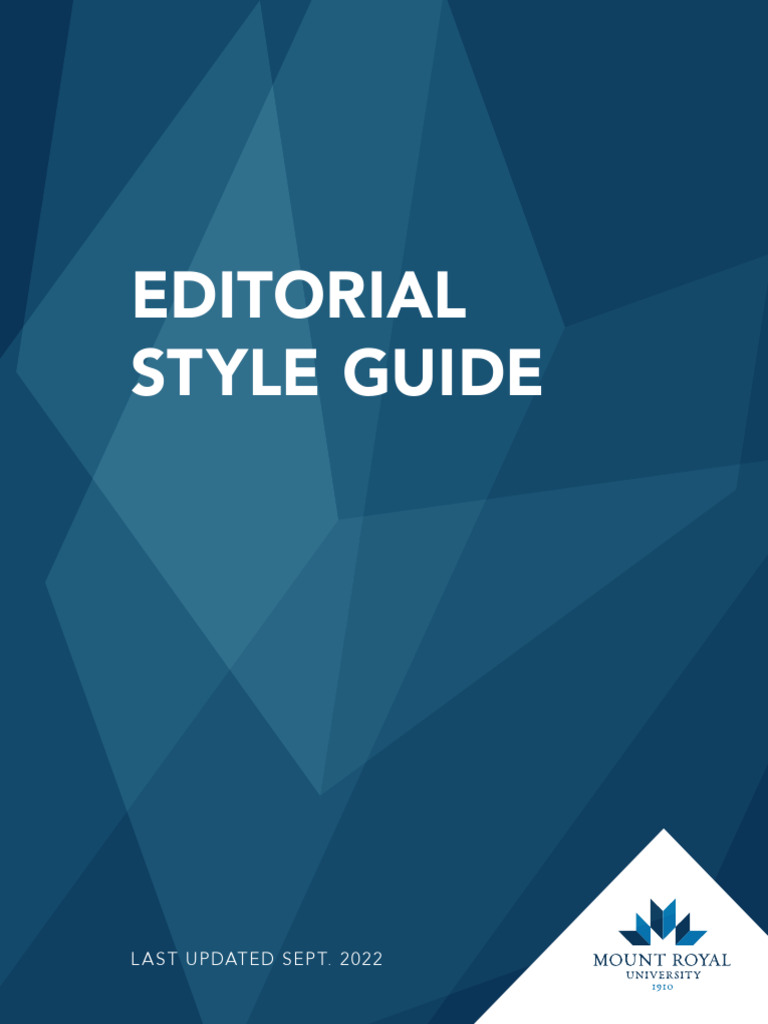 Editorial Style Guide | PDF | Academic Degree | Bachelor's Degree