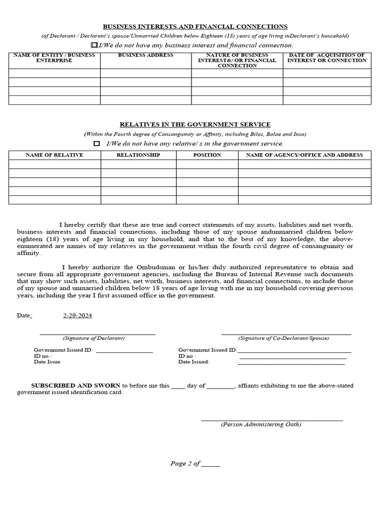 Back Page of 2015 SALN of Brgy. Officials | PDF