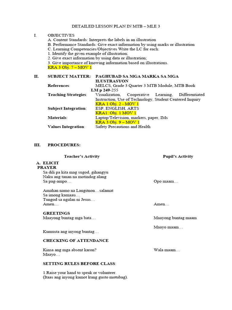 Detailed Lesson Plan in MTB Edlyn | PDF