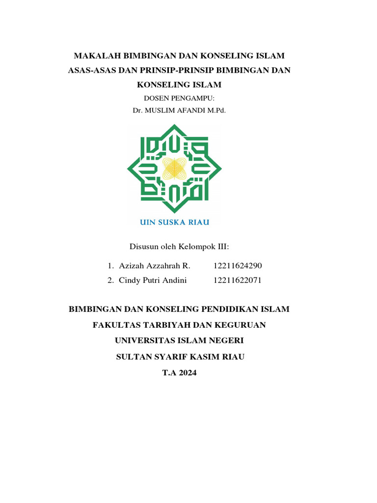 Makalah Bimbingan Dan Konseling Islam Kelompok 3 | PDF