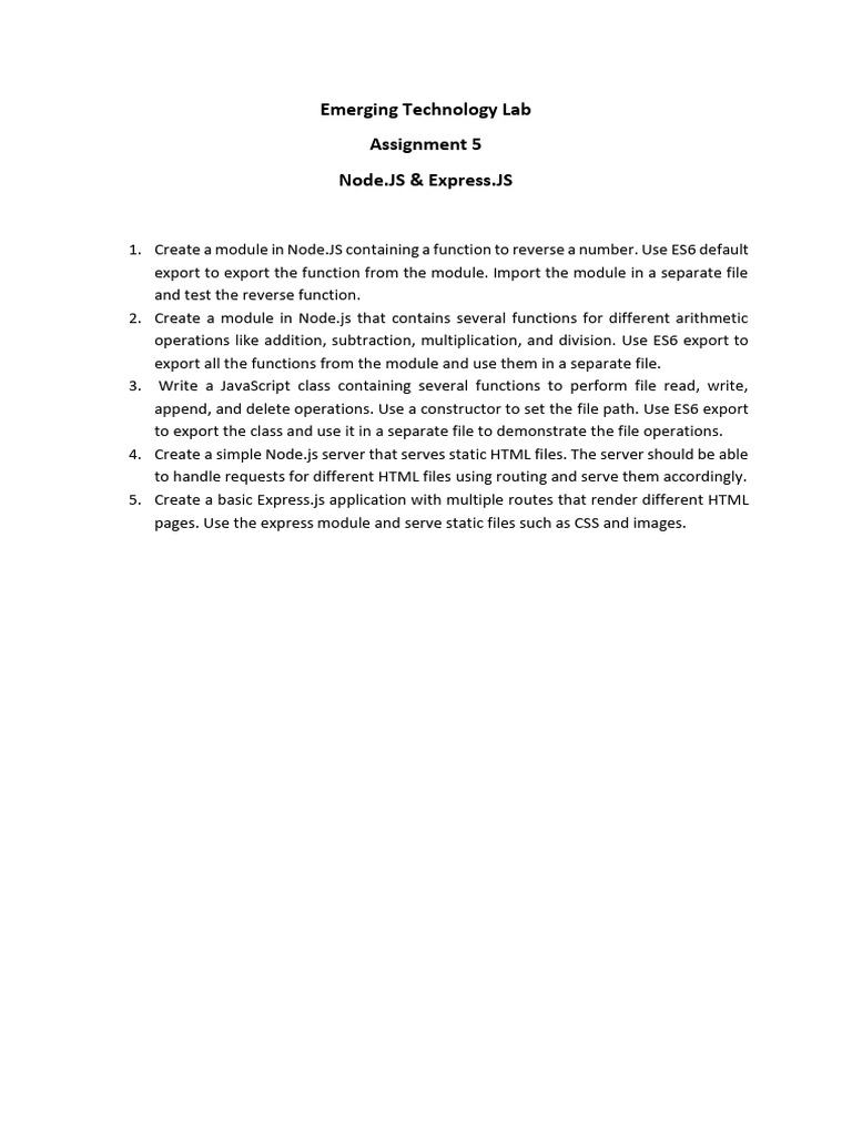 Node.js and Express.js Assignment Guide | PDF