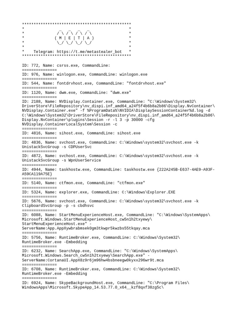 ProcessList | PDF | Command Line Interface | Operating System Technology