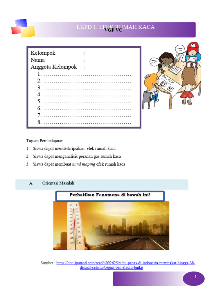 LKPD Efek Rumah Kaca | PDF