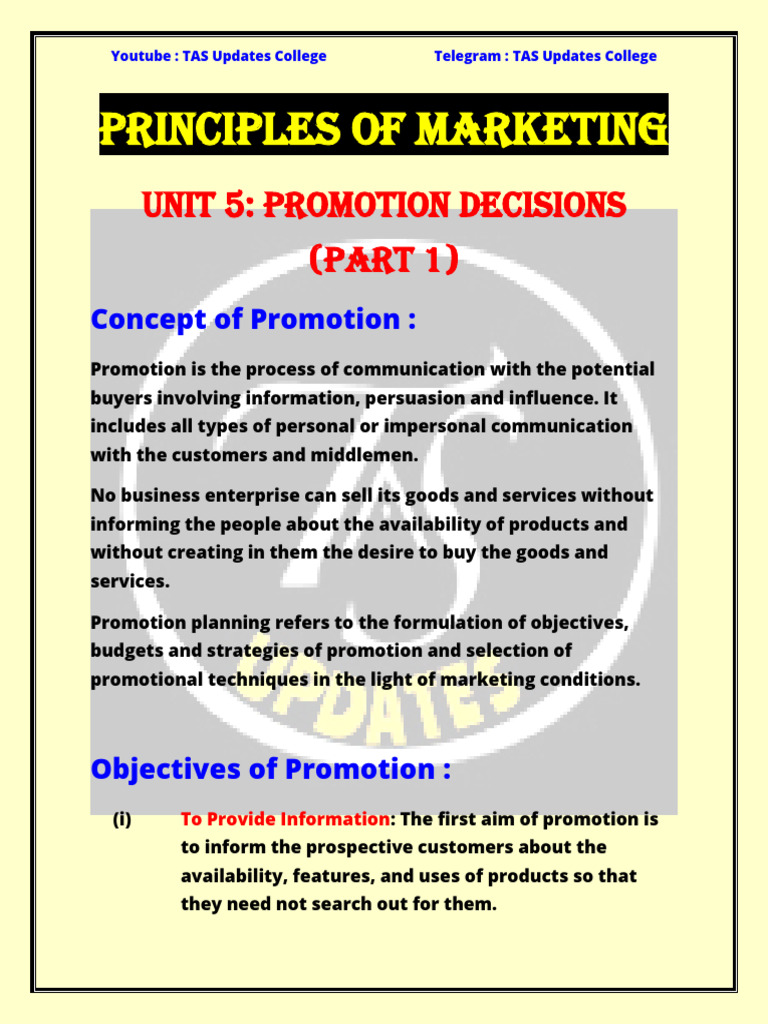 Promotion Decisions in Marketing | PDF | Digital Marketing | Marketing ...