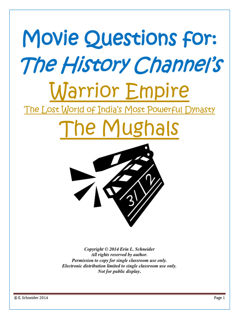 Movie Questions for the History Channels Warrior Empire the Mughals ...