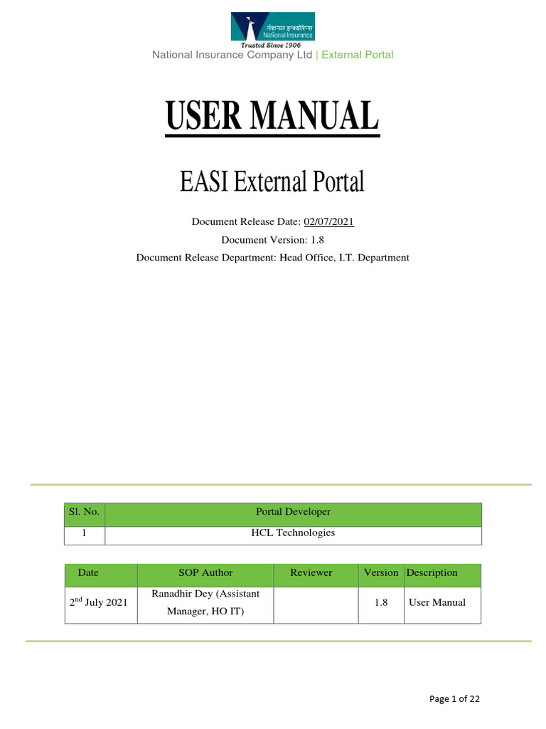 External Portal User Manual Version | PDF | Insurance | Underwriting