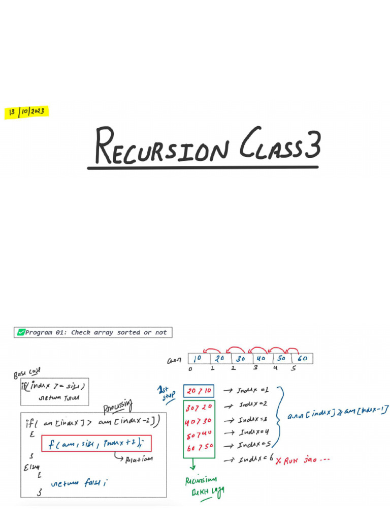 Recursion Class 3 | PDF