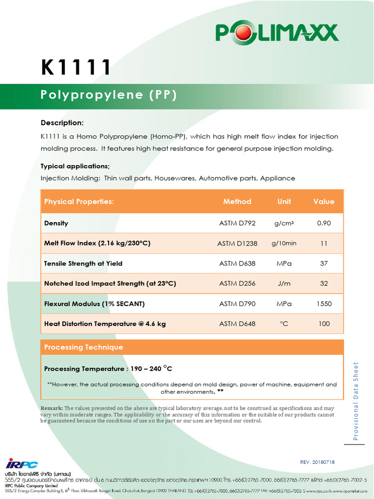 PP Homo k1111 Datasheet | PDF