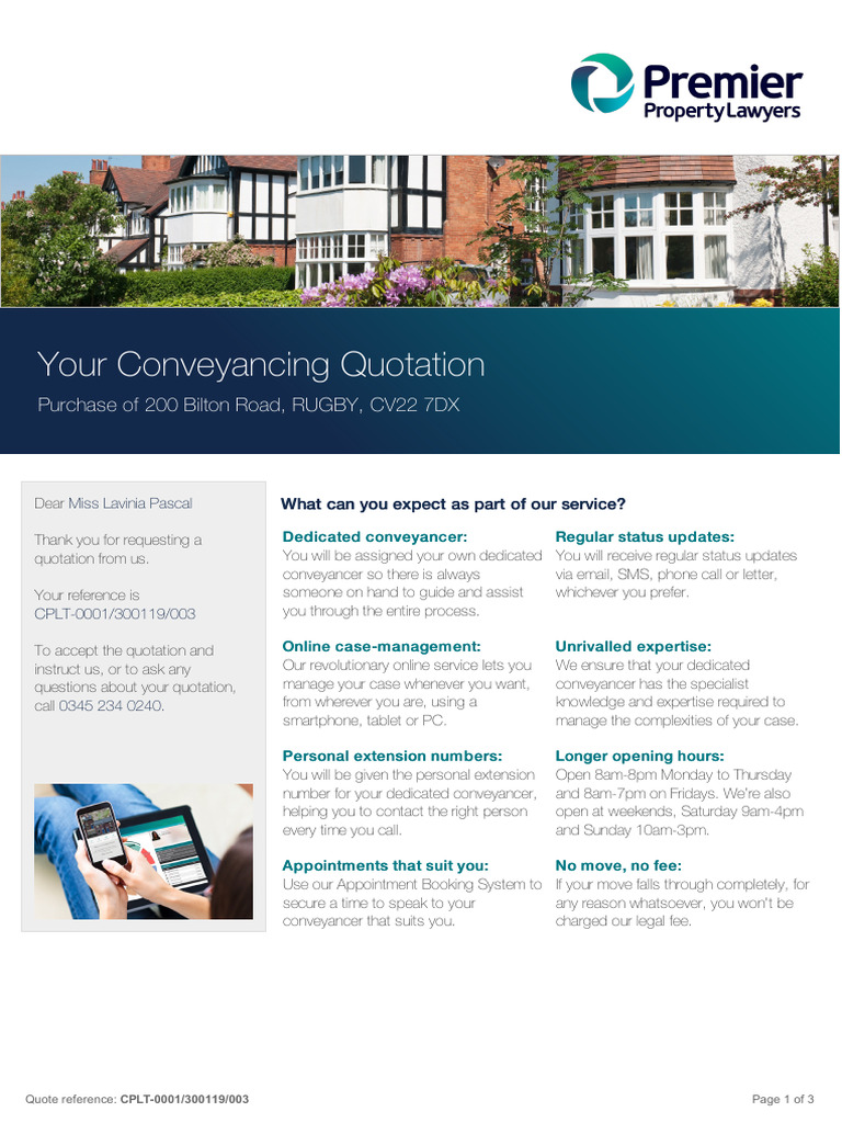 Conveyancing Quotation | PDF | Lawyer | Conveyancing