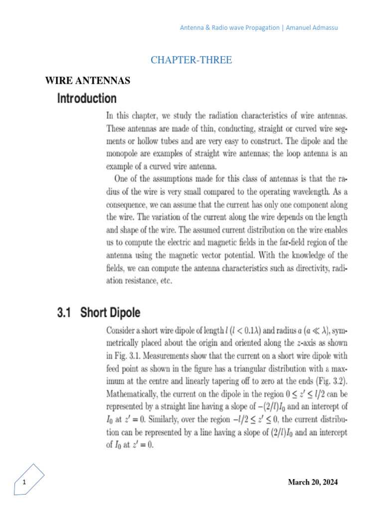 CHAPTER Three Antenna | PDF | Radio | Antenna (Radio)
