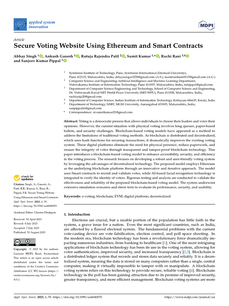 asi-06-00070 | PDF | Electronic Voting | Computer Network