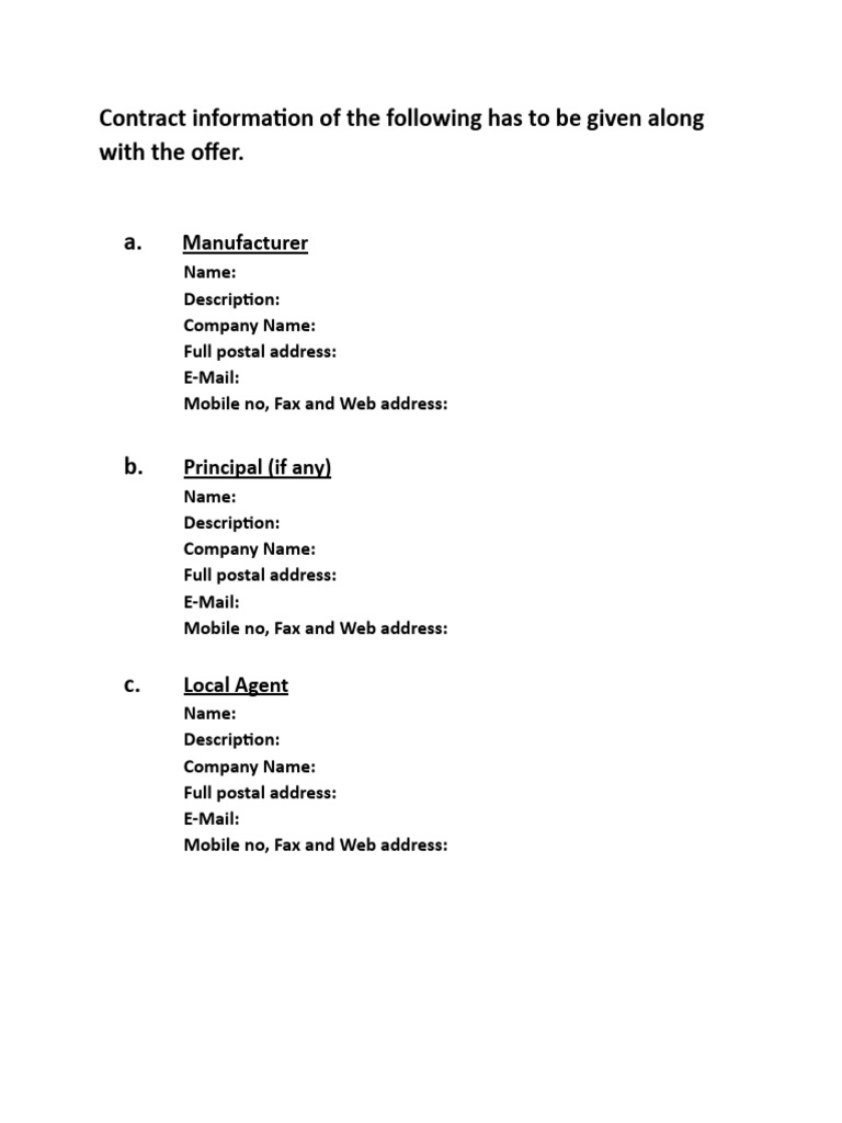 Contract Information | PDF