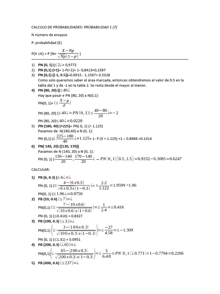Cálculo de Probabilidades Básico | PDF | Teoría de probabilidad