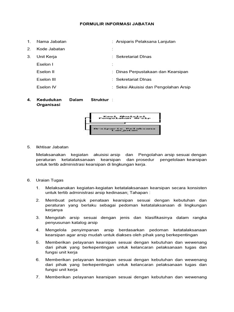 Arsiparis Pelaksana Lanjutan | PDF