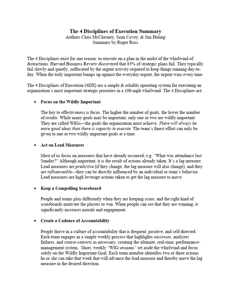 4dx+Summary+by+Roger+Ross (1 Page) | PDF | Cognitive Science | Cognition