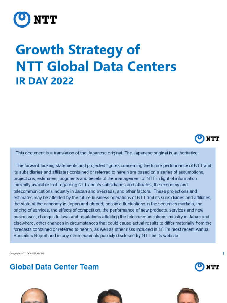 NTT Investor Info | PDF | Cloud Computing | Data Center