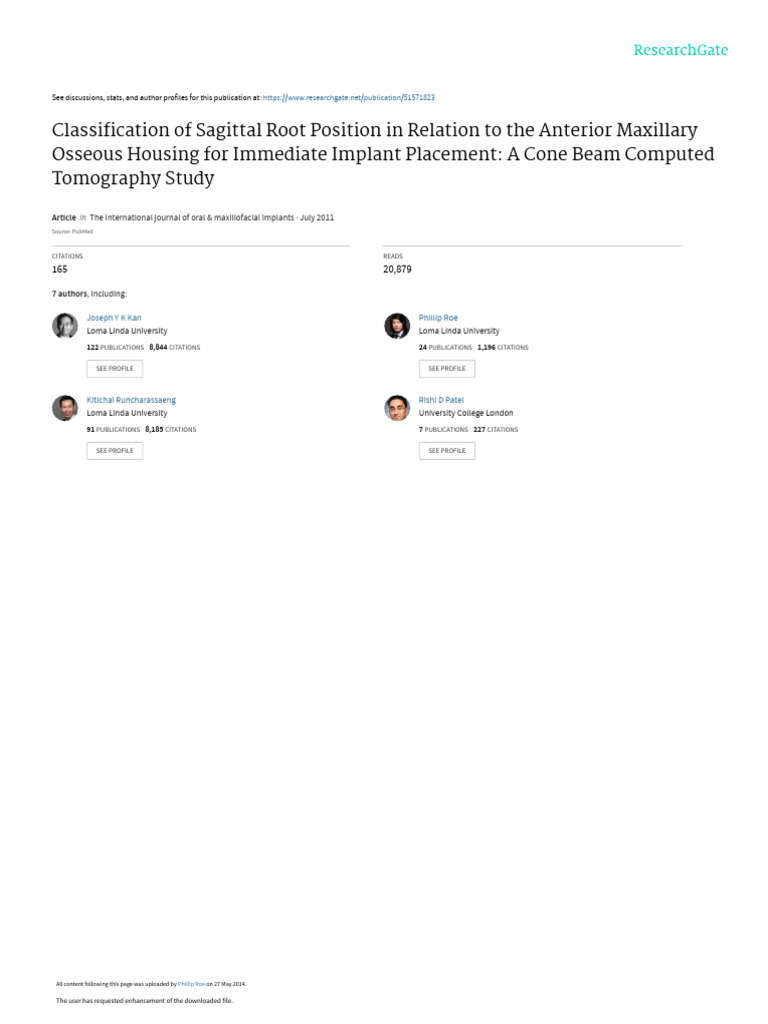 (2011) Kan Et Al. Clasificación Alveolos | PDF | Dental Implant ...