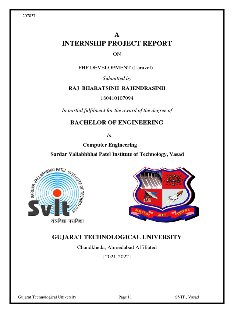 PHP Development Internship Report | PDF | Web Development | World Wide Web