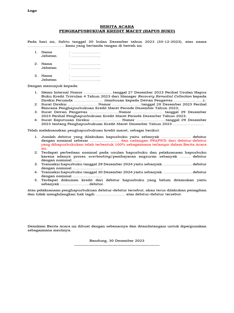 Berita Acara Hapus Buku | PDF