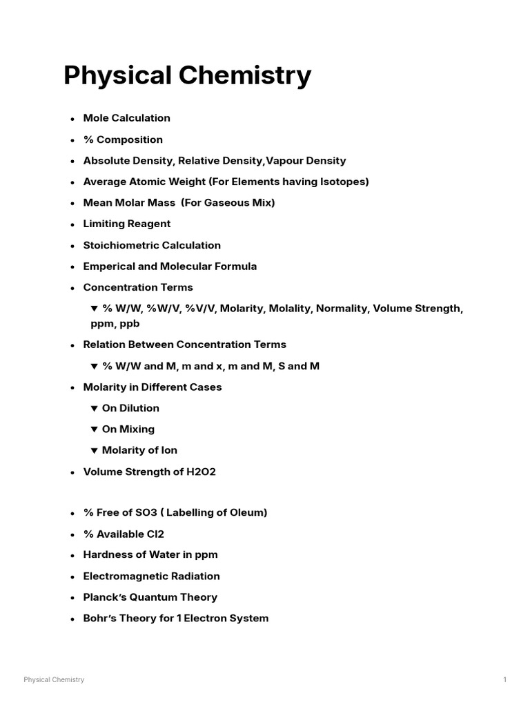 Physical Chemistry | PDF | Chemical Reactions | Chemistry