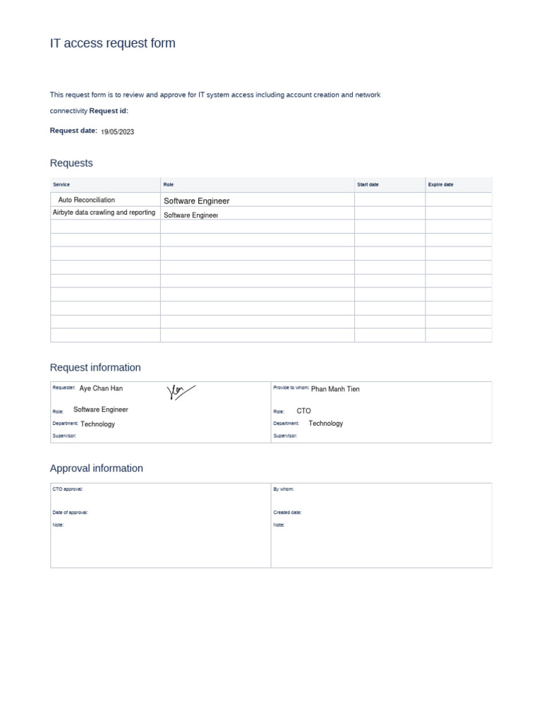 TEC-IT Access Request Form | PDF