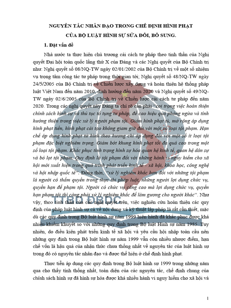 Nguyen Tac Nhan Dao Trong Che Dinh Hinh Phat Phap Luat | PDF