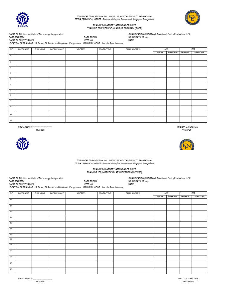 MANUAL ATTENDANCE | PDF | Educational Stages | Career And Technical Education
