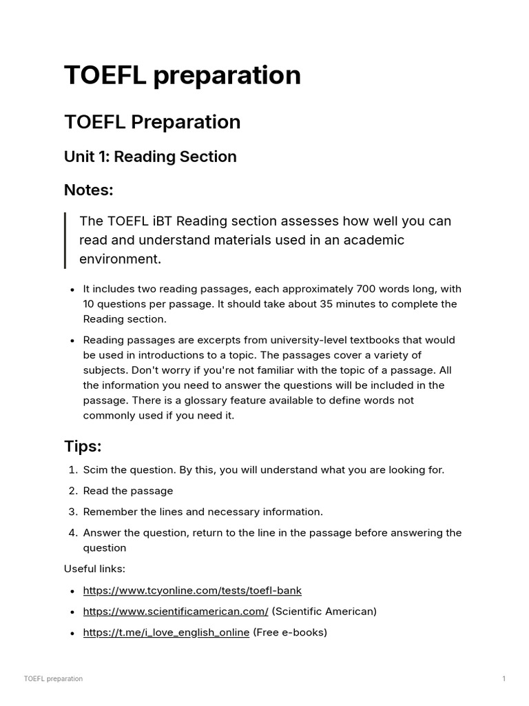 TOEFL notes | PDF | Question | Lecture