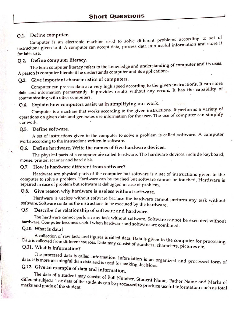 IT Short Questions | PDF