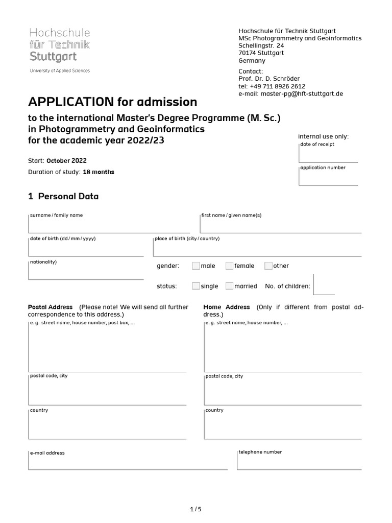 DAAD Application-Form2022 | PDF | Academic Degree | Postgraduate Education