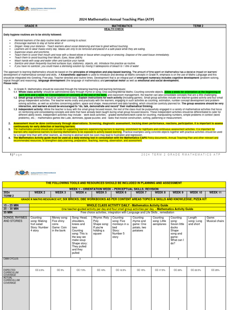 English Mathematics Term 2 Atp 2024 - 240326 - 140912 | PDF | Learning ...