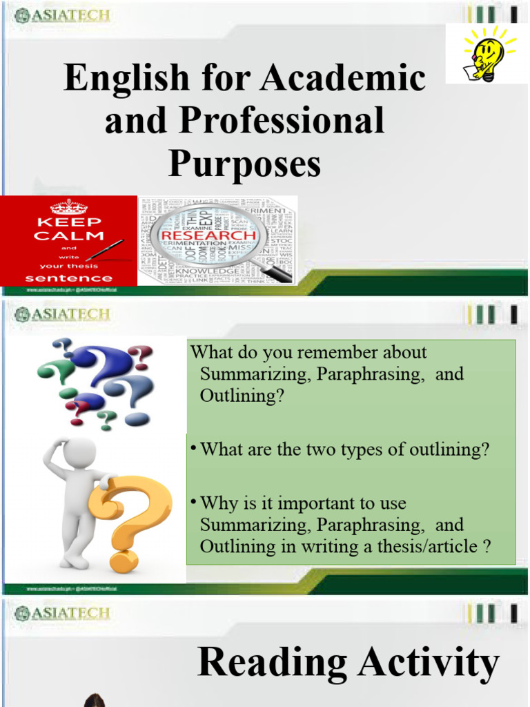 Eapp - Lesson 3 | PDF | Thesis | Essays