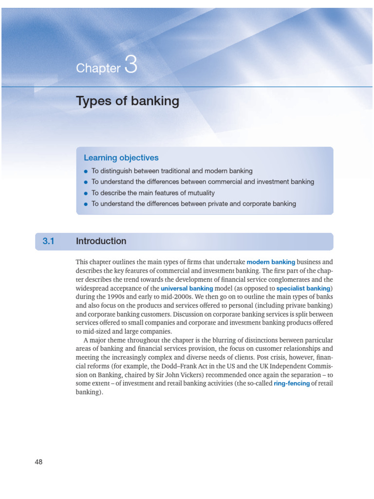 Types of Banking: Traditional vs Modern | PDF | Factoring (Finance) | Banks