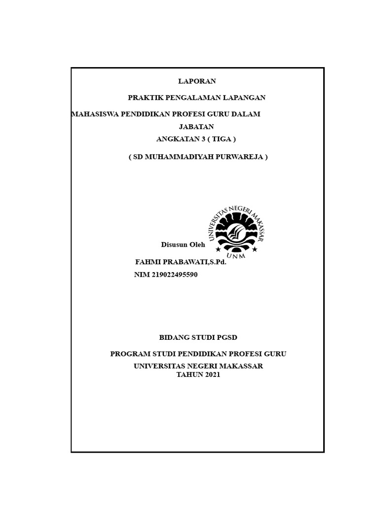 Contoh Laporan PPL | PDF