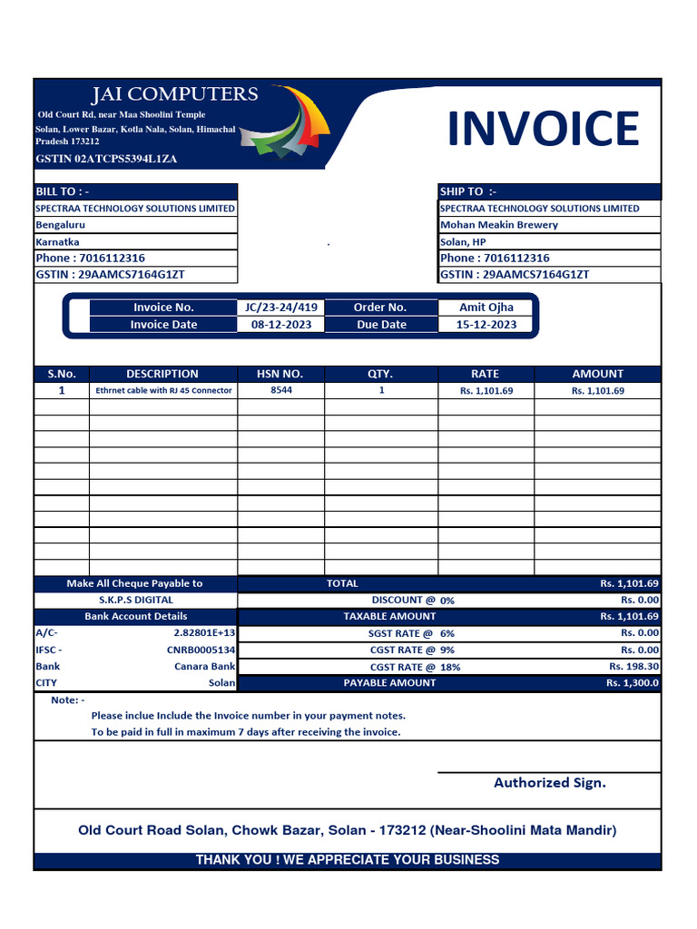 Jai Computers | PDF | Payments