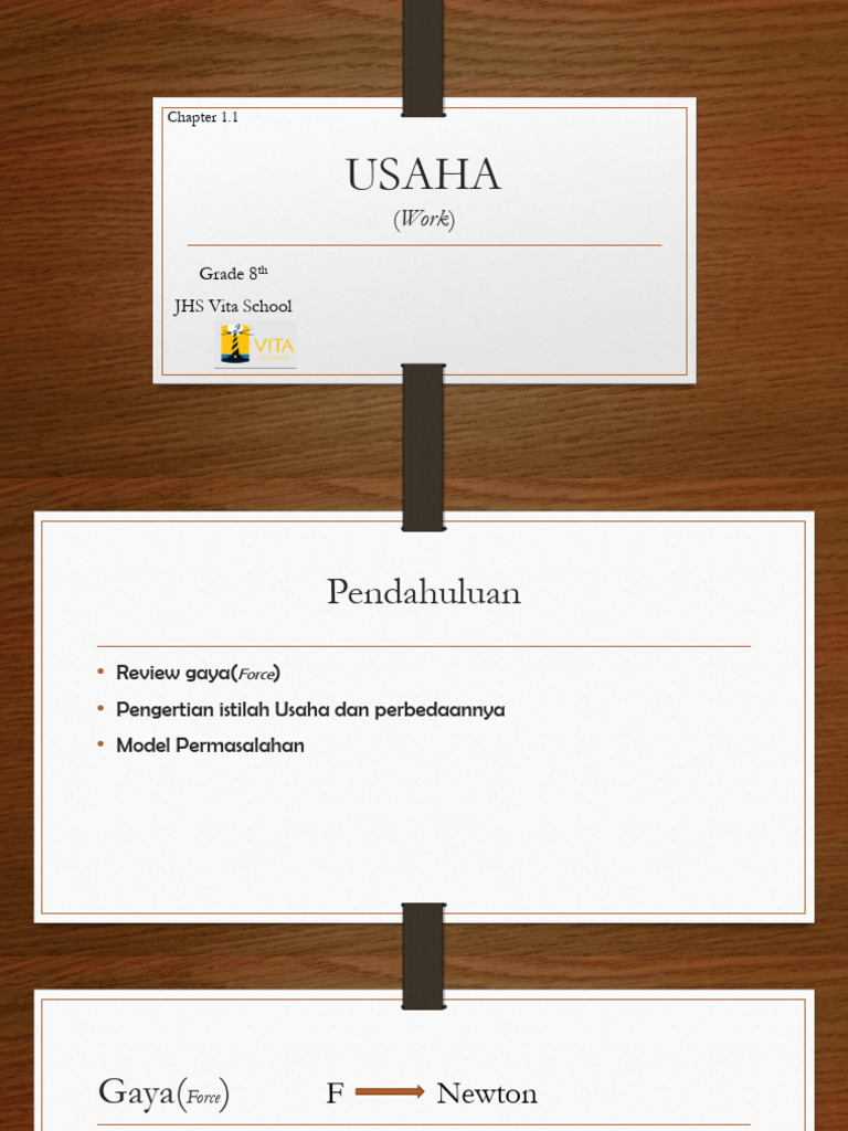 Hubungan USAHA Dan GAYA Dan DAYA Gr 8th Sem 1 | PDF